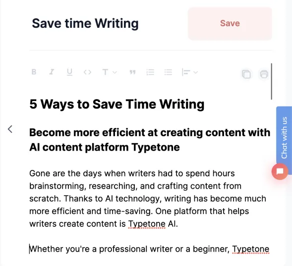Typetone - Write AI Content in your Tone of Voice